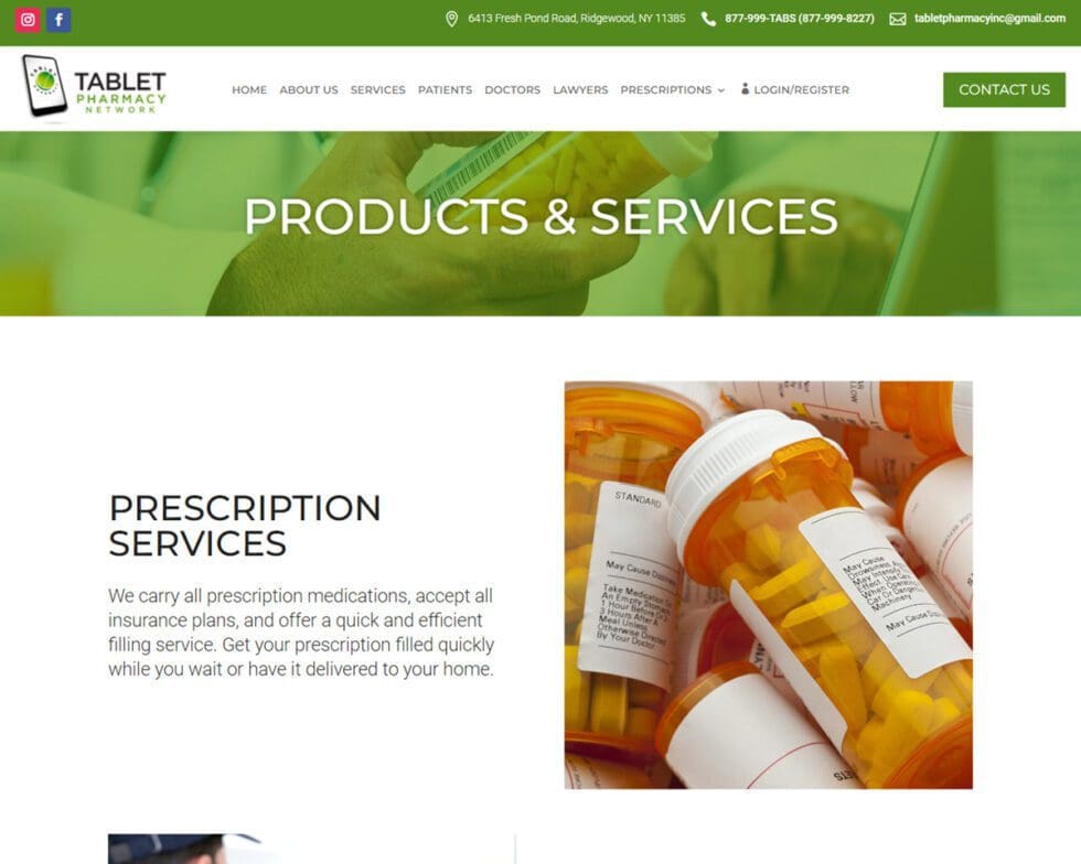 No Fault / Workers Compensation Pharmacy Website | Bracha Designs