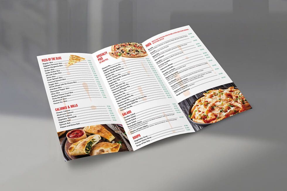 Pizza Takeout Menu | Bracha Designs