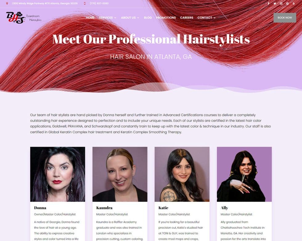 Atlanta Hair Salon Website | Bracha Designs