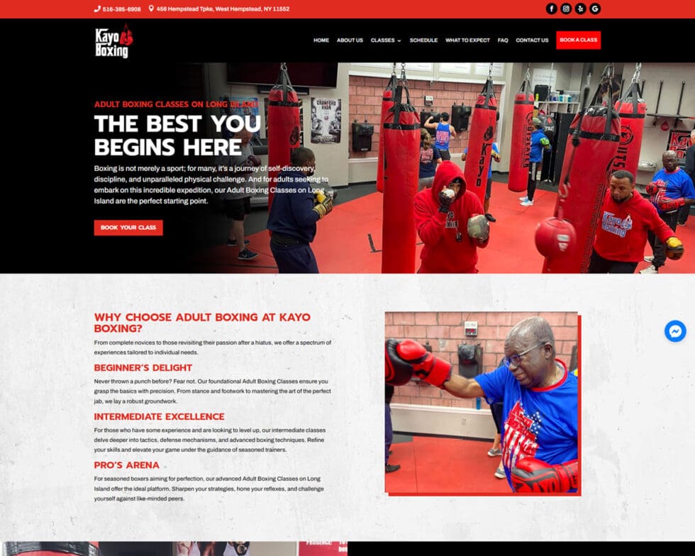 Boxing Gym Website | Bracha Designs