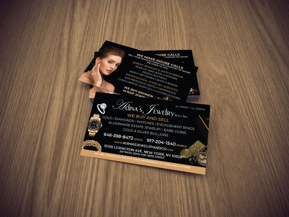 Jewelry Store Business Card Design | Bracha Designs