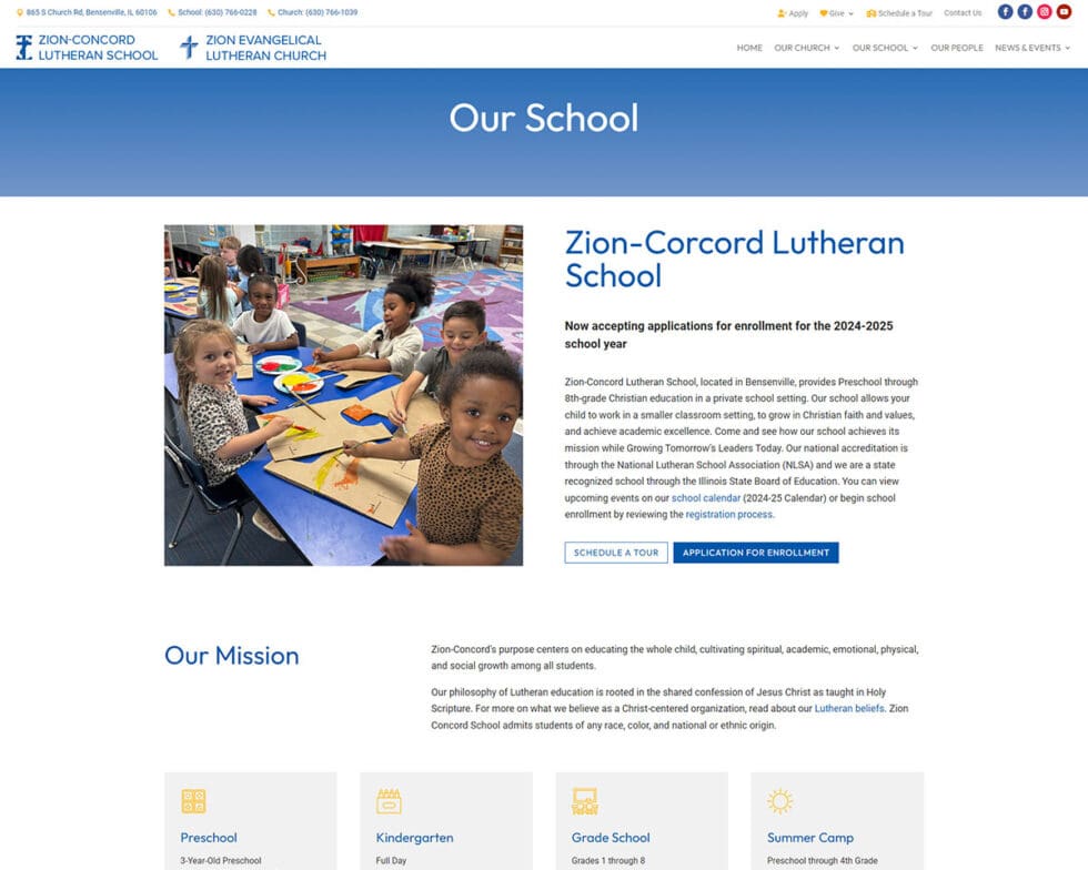 Lutheran Grade School Website | Bracha Designs